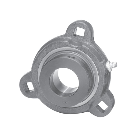 Iptci 3-Bolt Flange Ball Bearing Mounted Unit, .75 in Bore, Ductile Iron Housing, Eccentric ...
